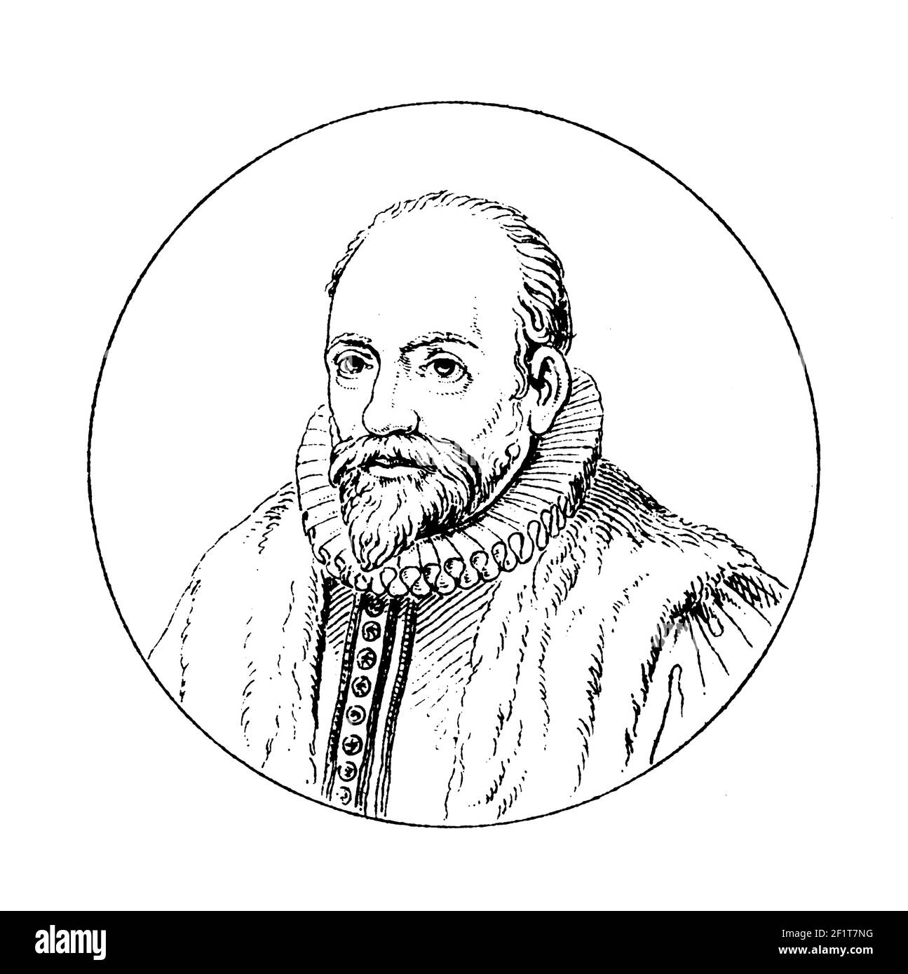 Antique engraving of a portrait of Jacobus Arminius, Dutch theologian ...