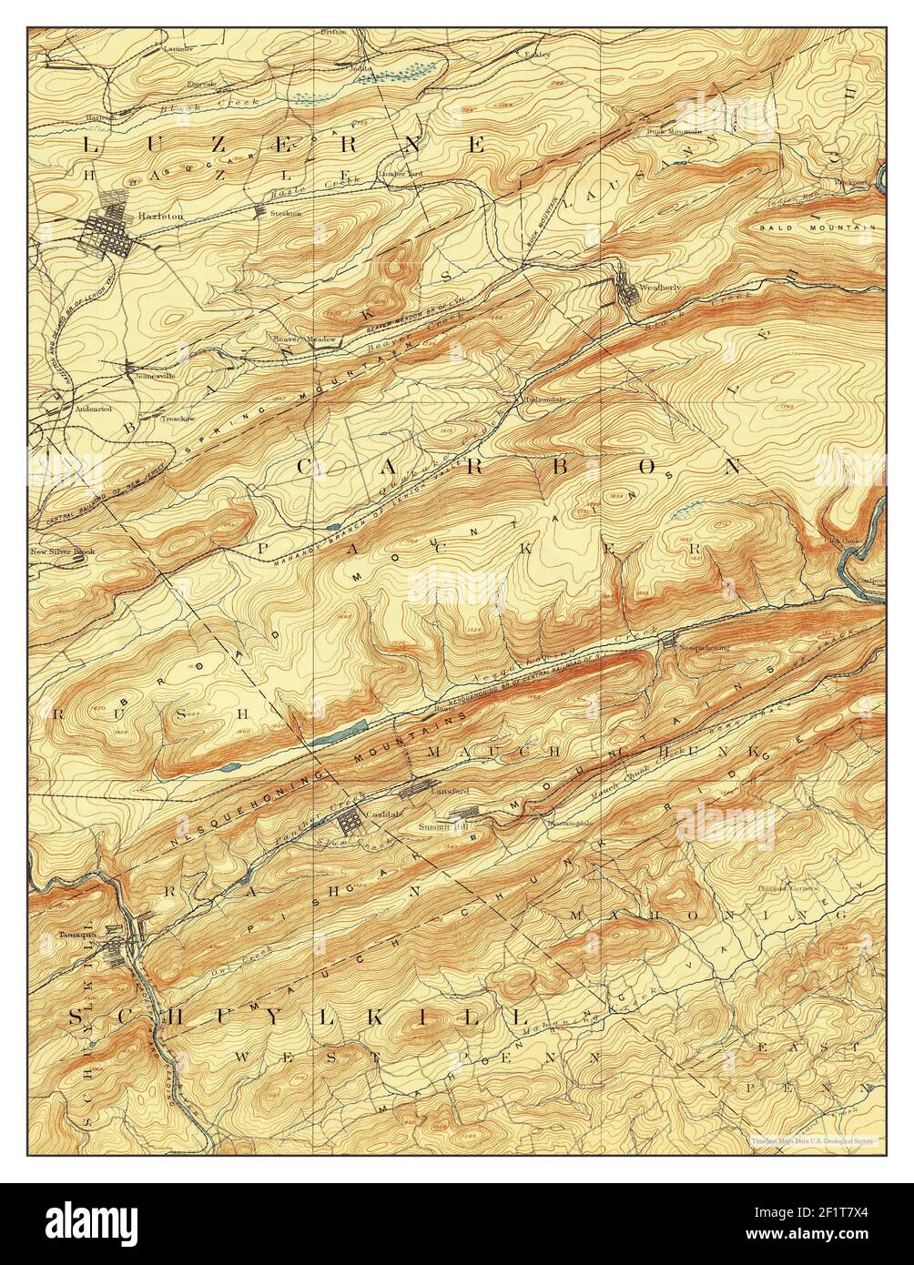 Hazleton, Pennsylvania, map 1893, 1:62500, United States of America by ...