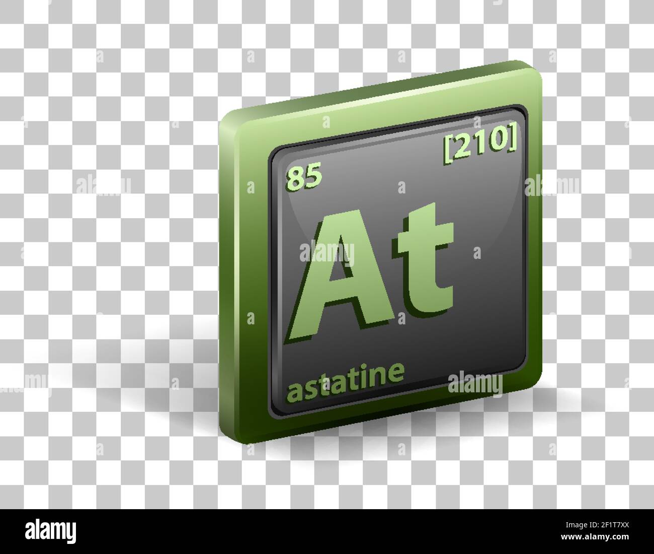 Astatine chemical element. Chemical symbol with atomic number and ...