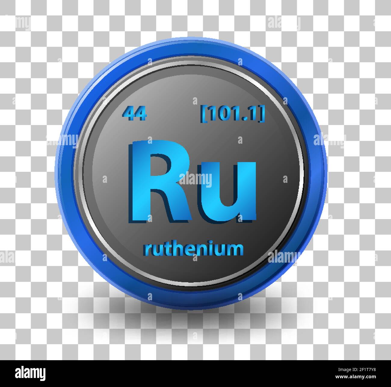 Ruthenium chemical element. Chemical symbol with atomic number and ...