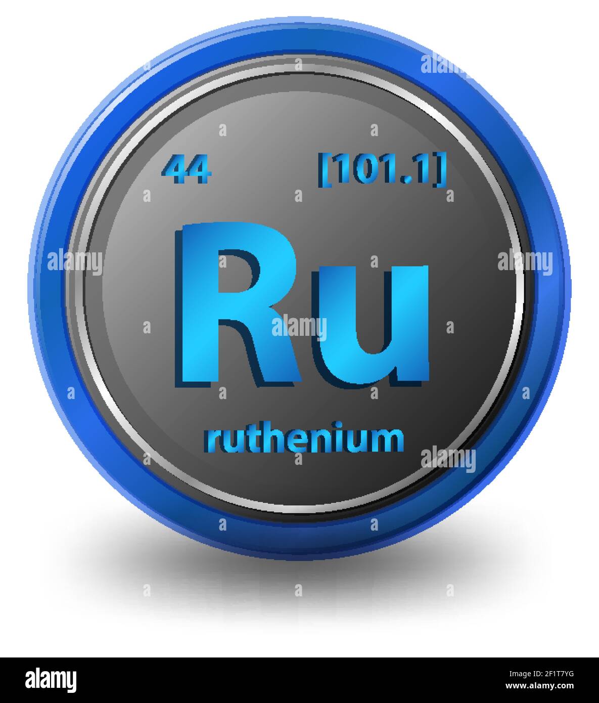 Ruthenium chemical element. Chemical symbol with atomic number and ...