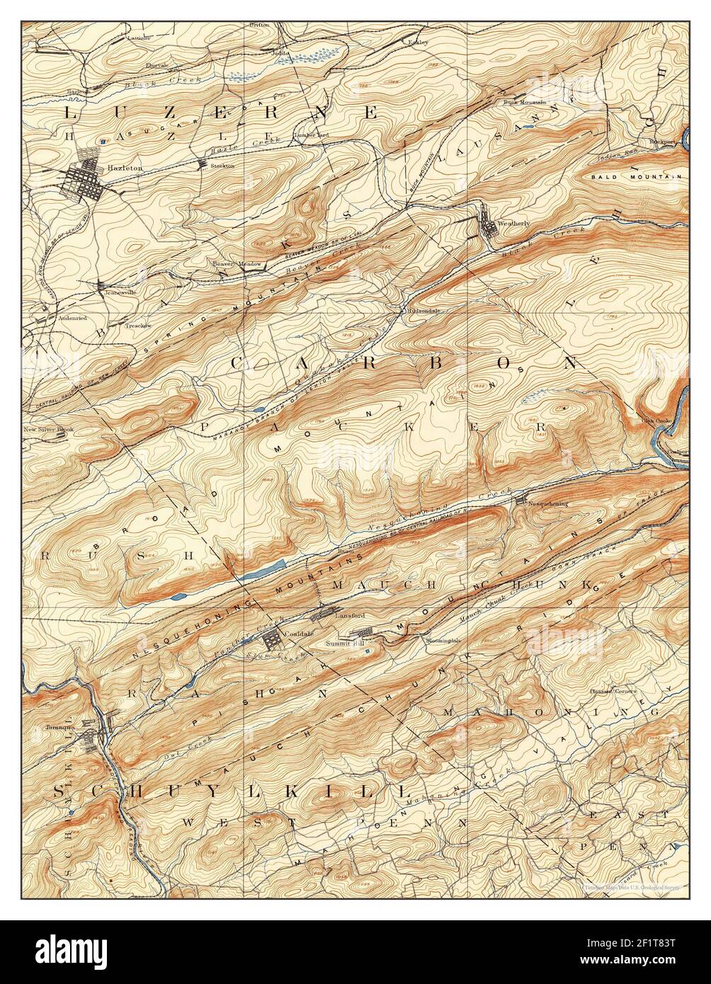 Hazleton, Pennsylvania, map 1893, 1:62500, United States of America by ...