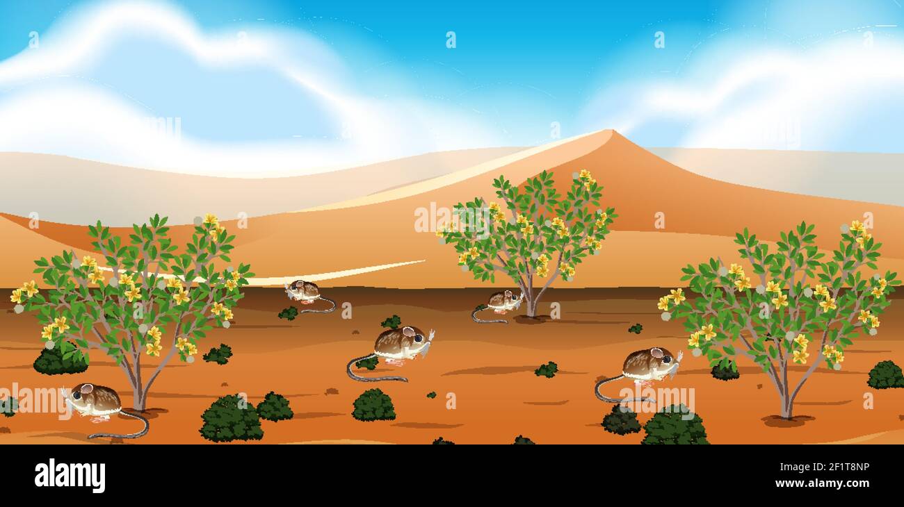 Wild desert landscape at daytime scene illustration Stock Vector Image ...