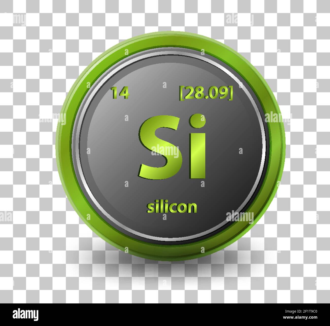 Silicon chemical element. Chemical symbol with atomic number and atomic ...