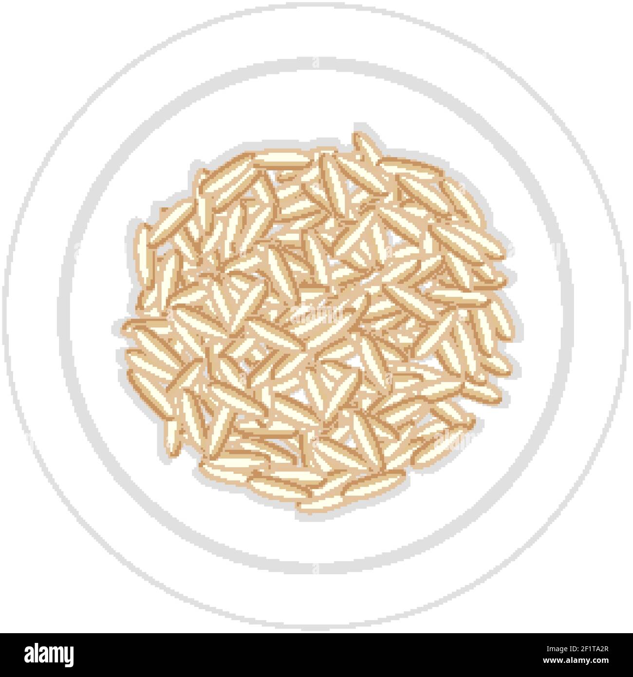 Rice grains on white plate illustration Stock Vector Image & Art - Alamy