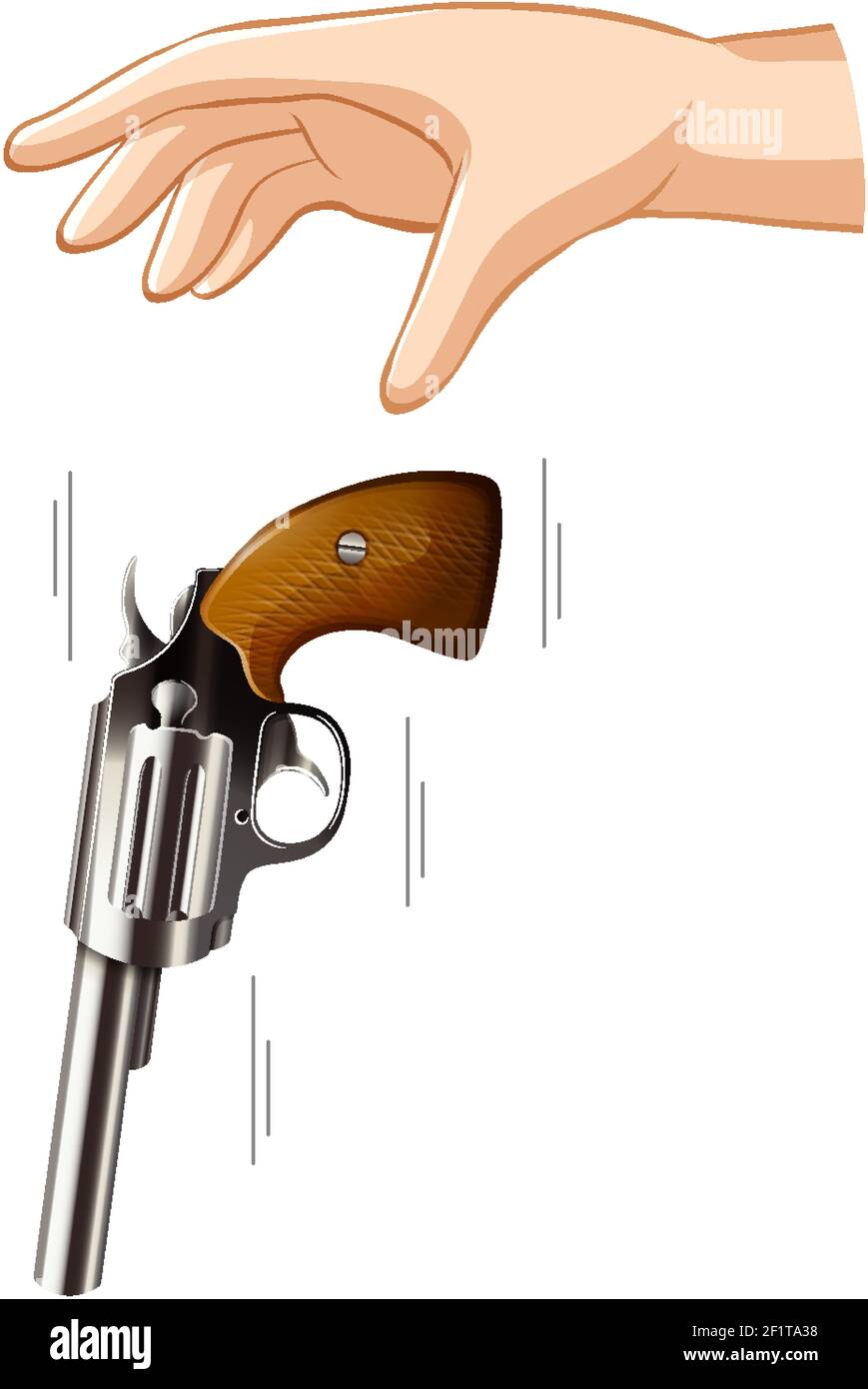 Hand dropping gun for gravity experiment illustration Stock Vector ...