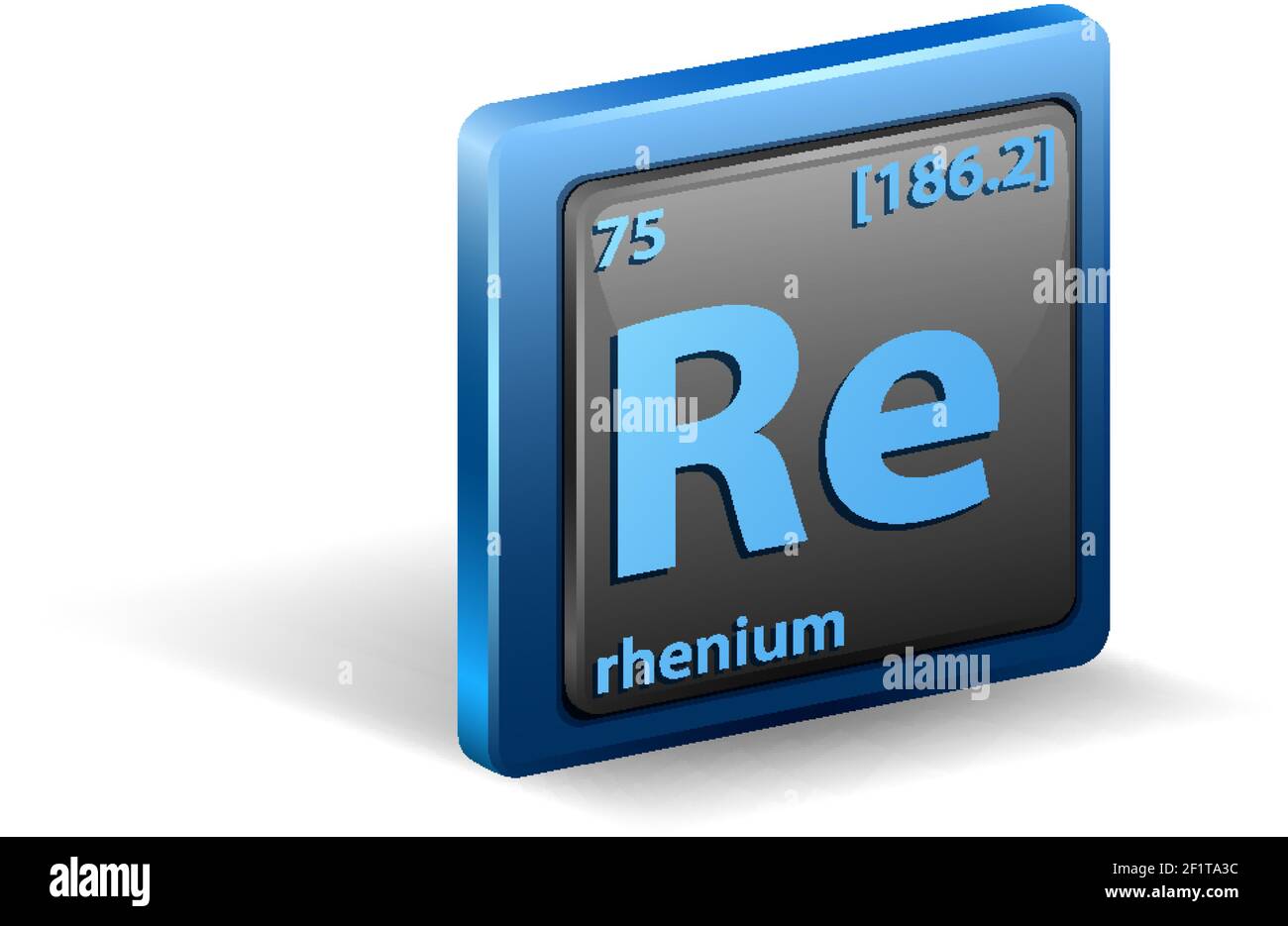 Rhenium chemical element. Chemical symbol with atomic number and atomic ...