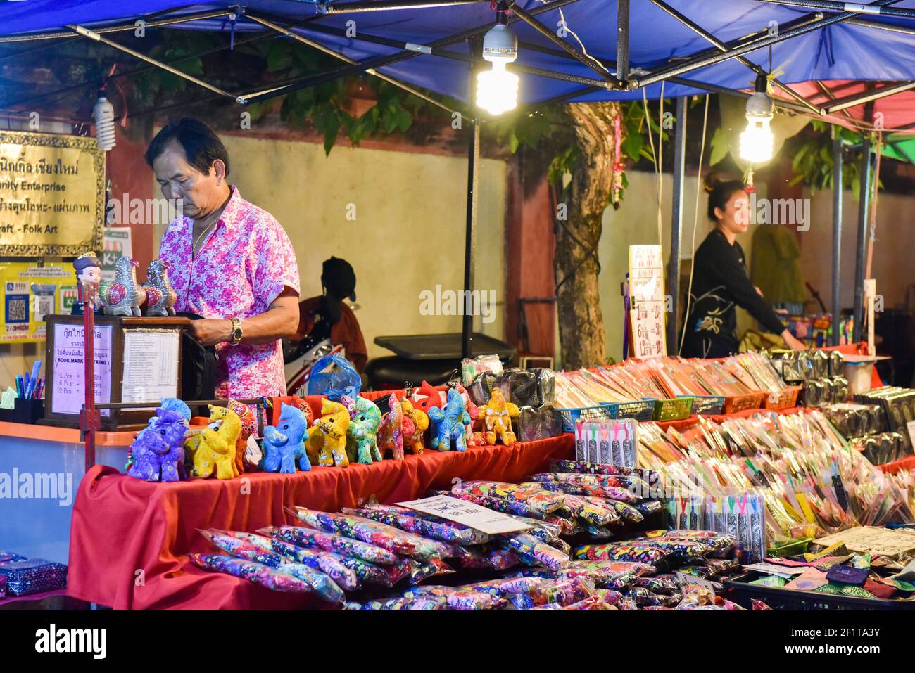Night Market, Sunday Walking Street, Chiang Mai, Thailand Stock Photo ...