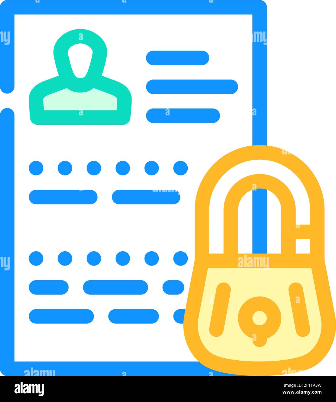 personal data protection color icon vector illustration Stock Vector ...