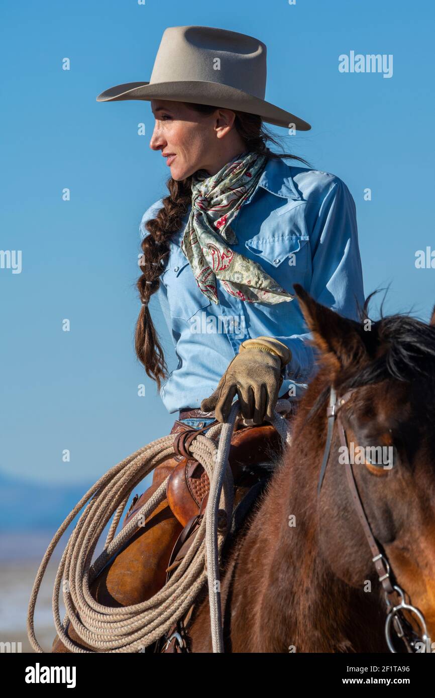 USA, Colorado, Custer County, Westcliffe, Music Meadows Ranch. Female ...