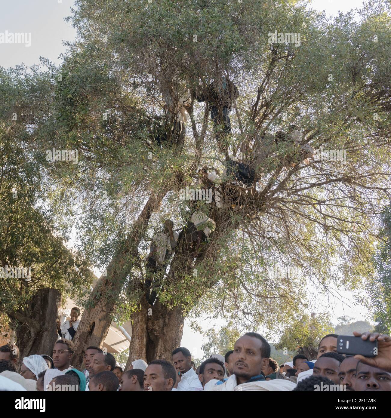 Ethiopia Lalibela lPilgrims watch the Christmas morning procession of ...