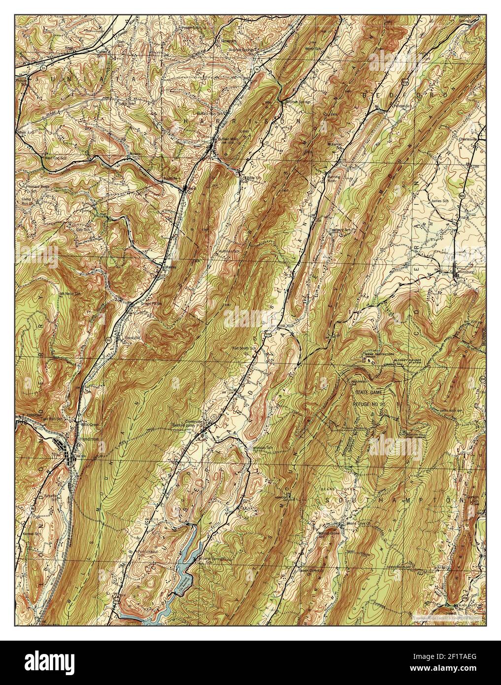 Hyndman, Pennsylvania, map 1944, 1:62500, United States of America by ...