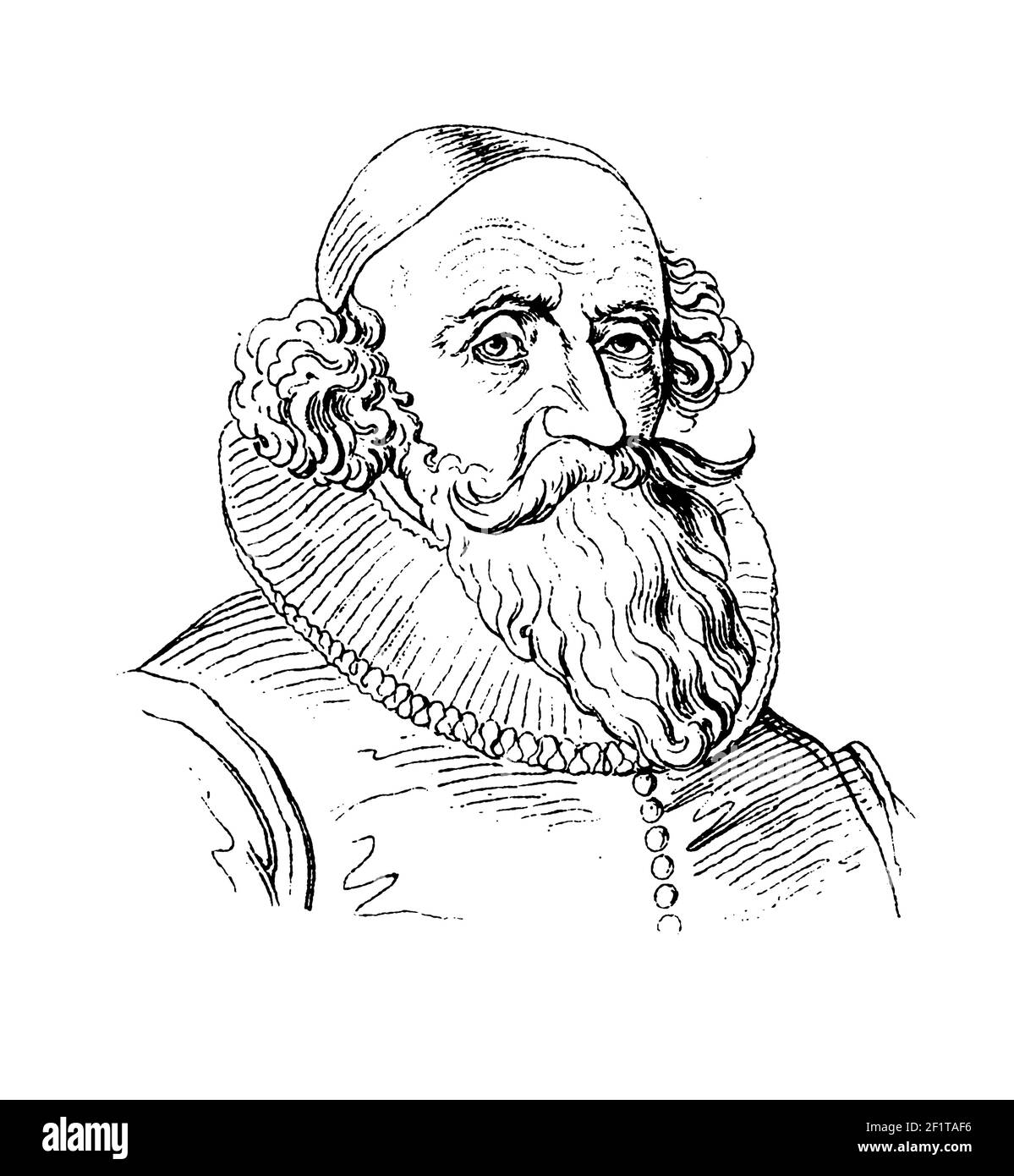 19th-century illustration of a portrait of Johannes Valentinus Andreae ...