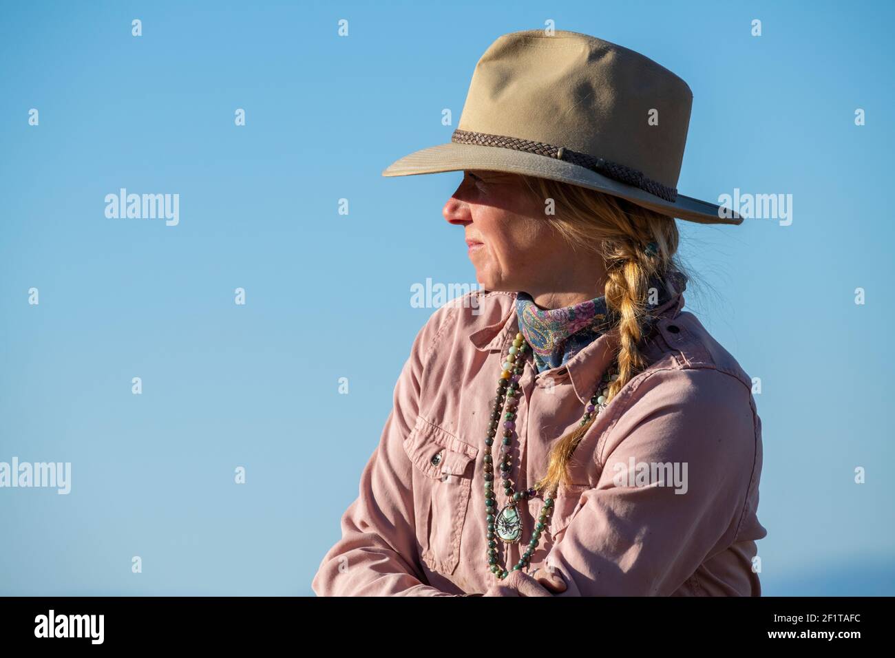 USA, Colorado, Custer County, Westcliffe, Music Meadows Ranch. Female ...