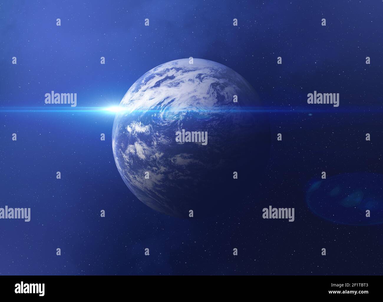 Planet Earth in the deep outer space. High resolution image of Blue ...