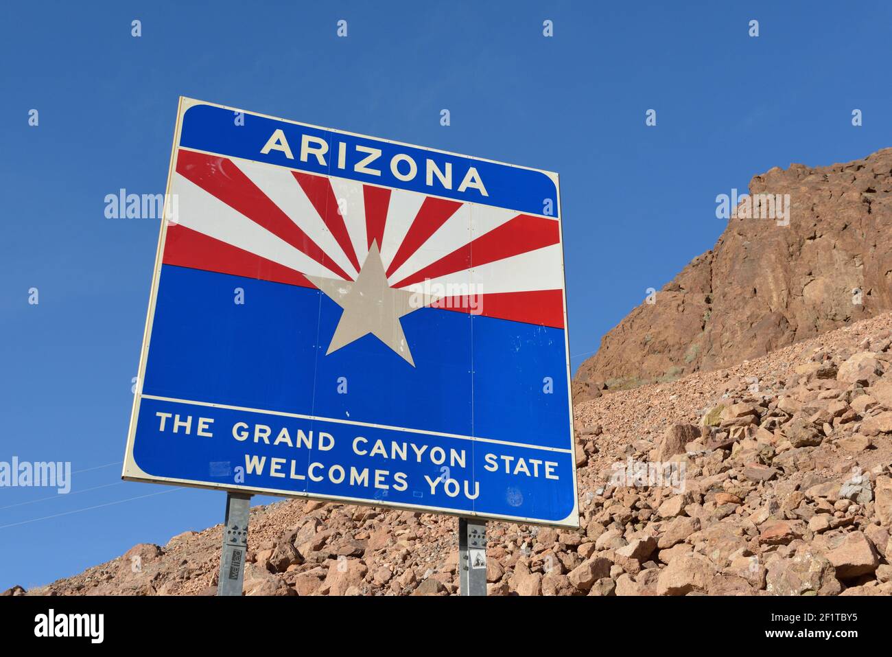Arizona The Grand Canyon State Welcomes You sign, Hoover Dam, Arizona ...