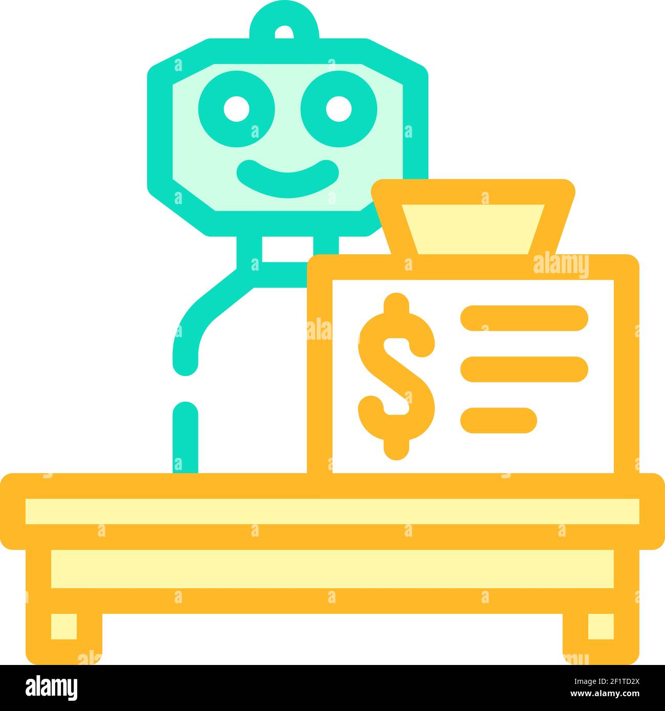 robot cashier color icon vector illustration line Stock Vector Image ...
