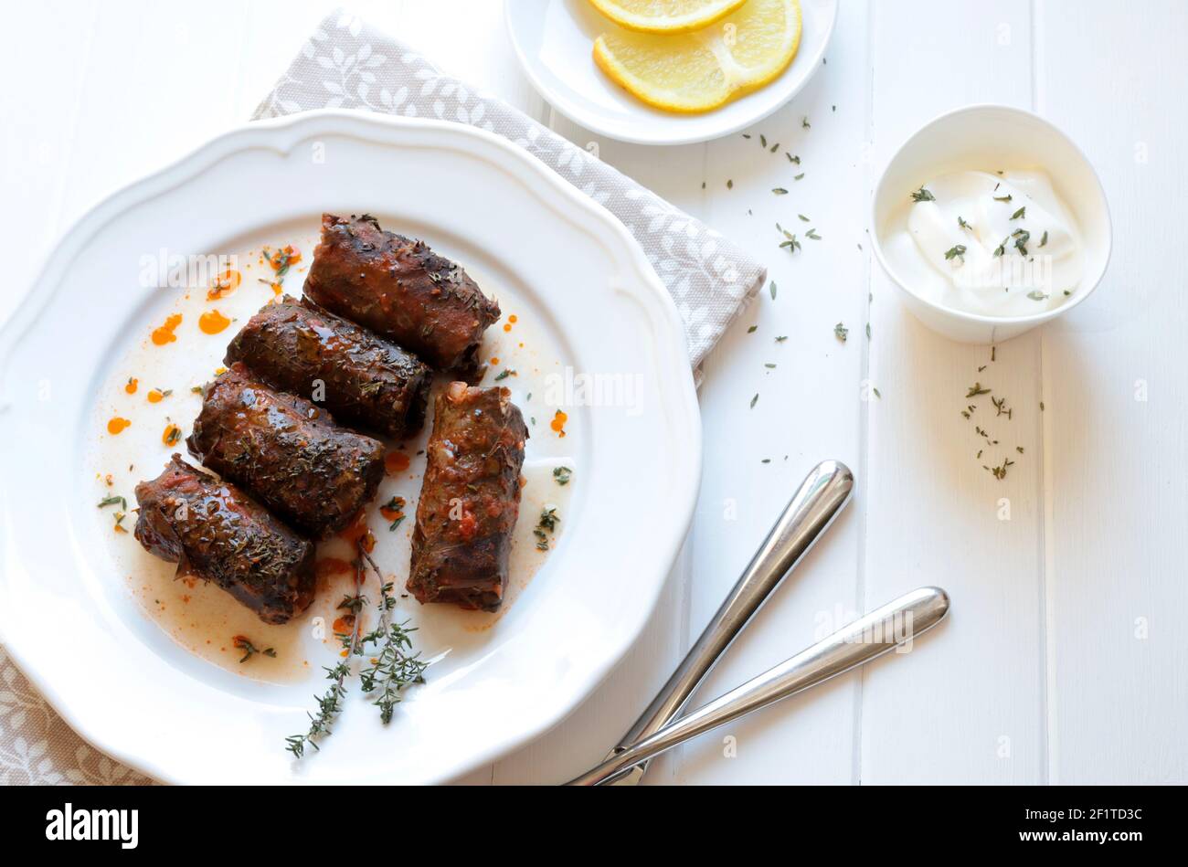 Traditional turkish dolma, sarma or dolmades. Dolmadakia or stuffed ...