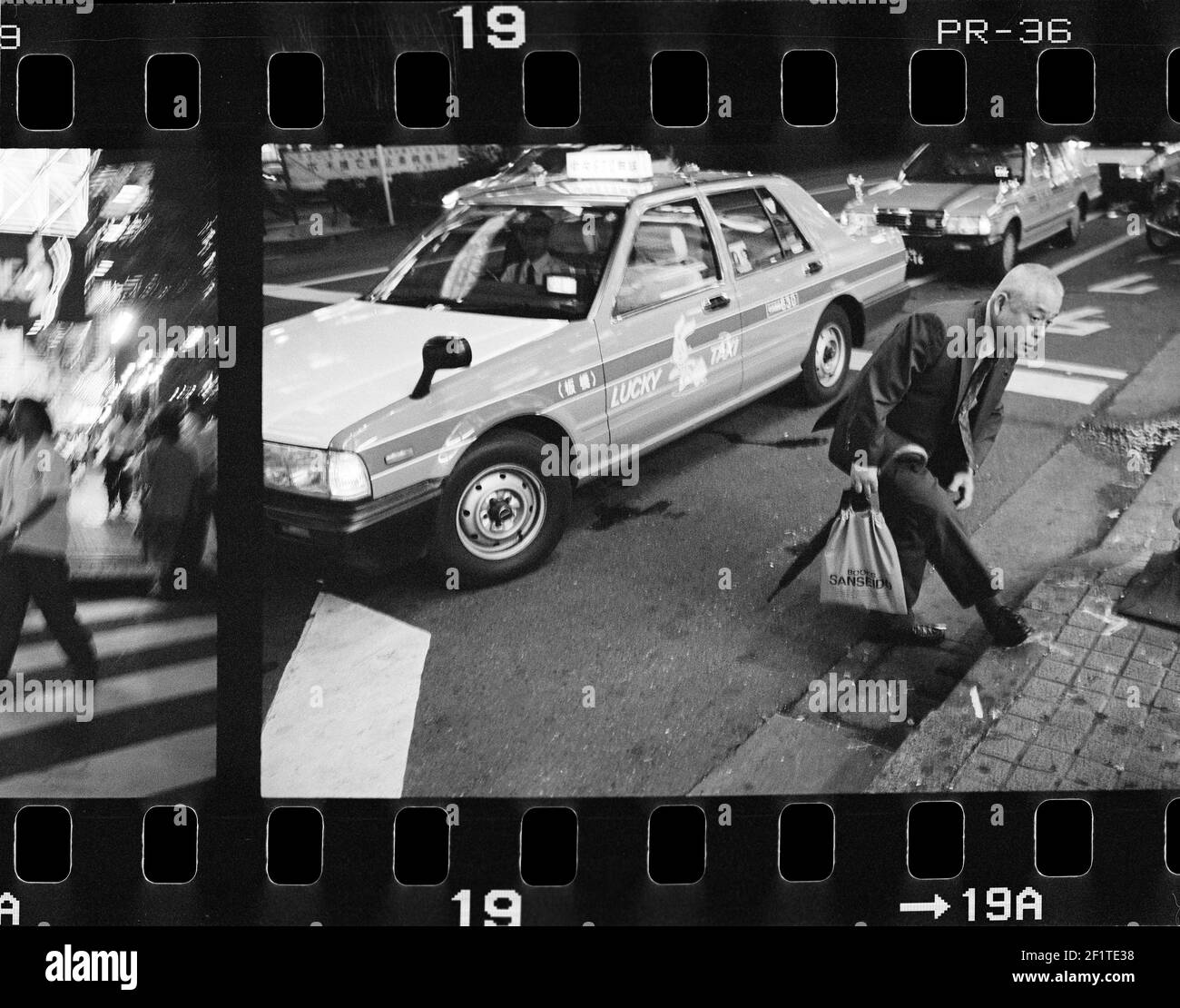 City street road night Black and White Stock Photos & Images - Alamy