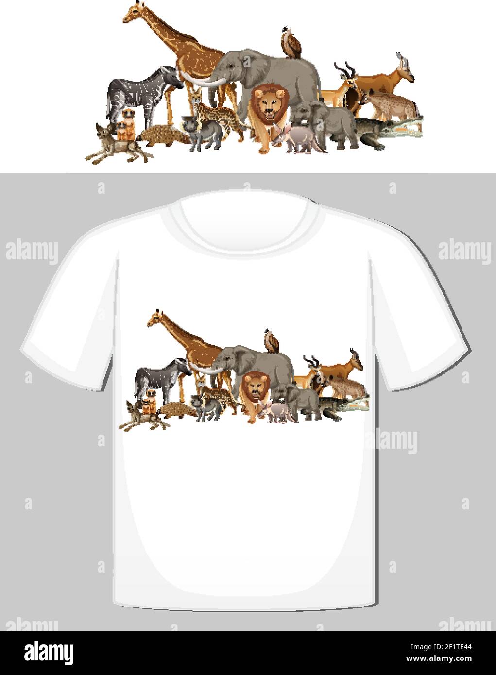 Group of wild animals design for t-shirt illustration Stock Vector ...