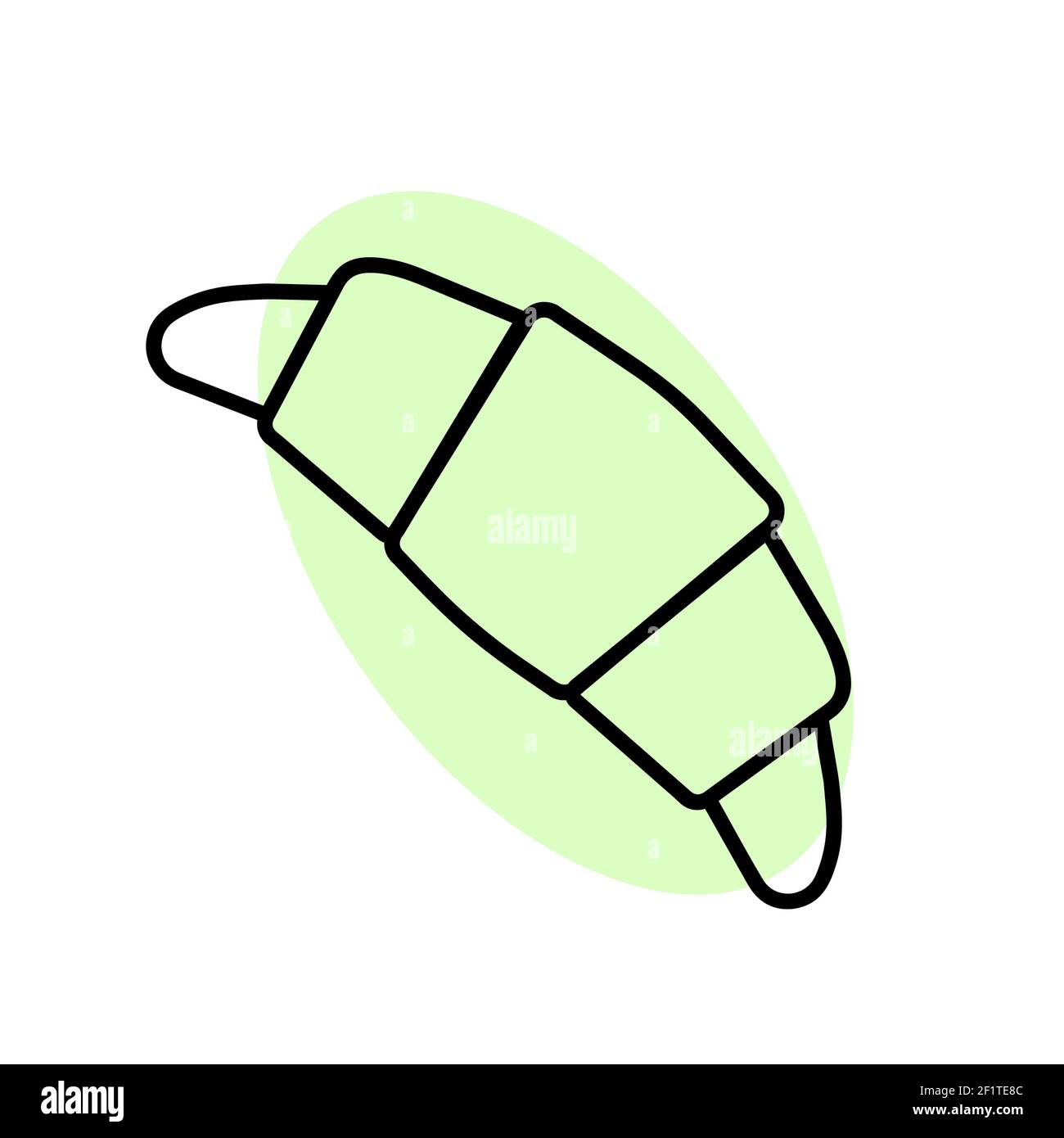 Croissant flat icon. Pictogram for web. Line stroke. Isolated on white ...