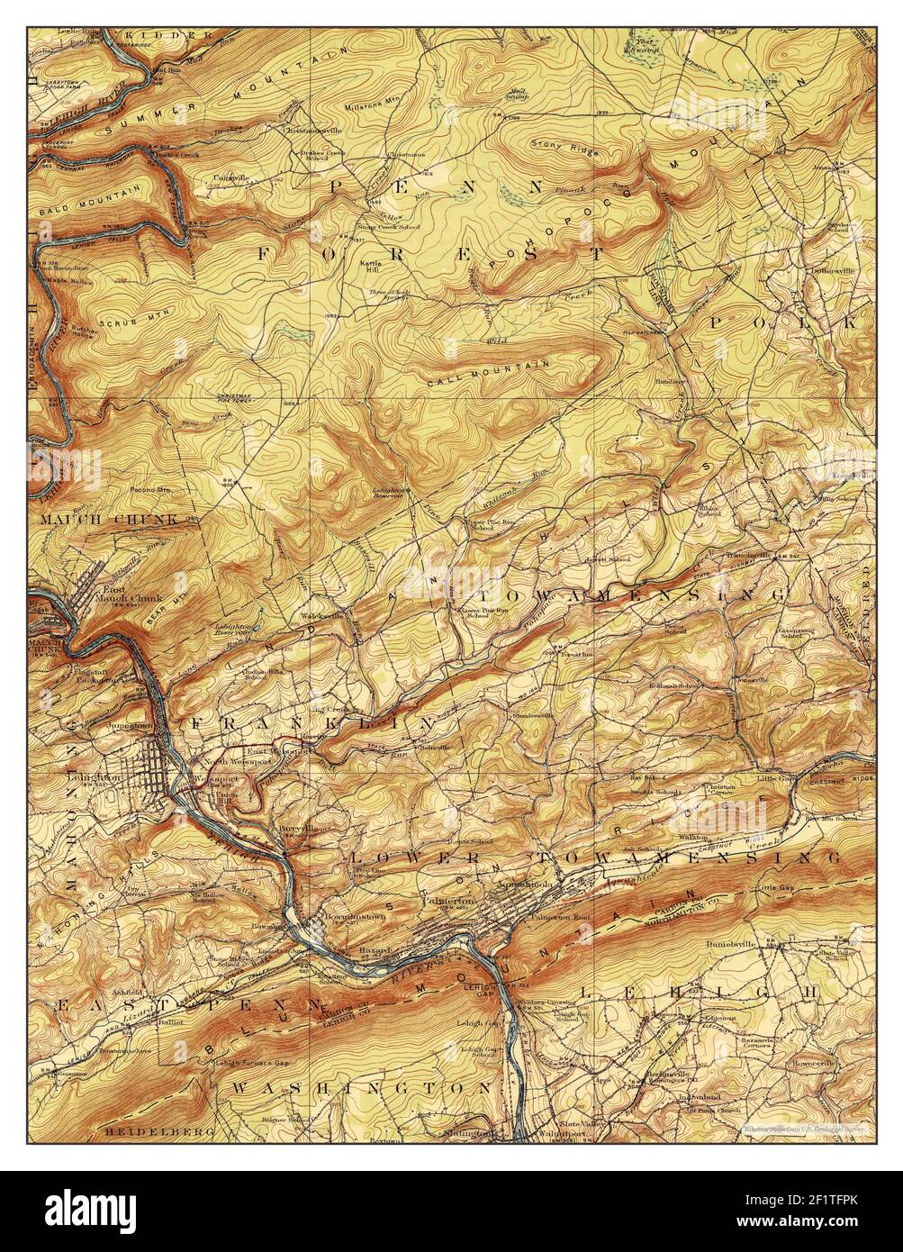 Mauch Chunk, Pennsylvania, map 1924, 1:62500, United States of America ...
