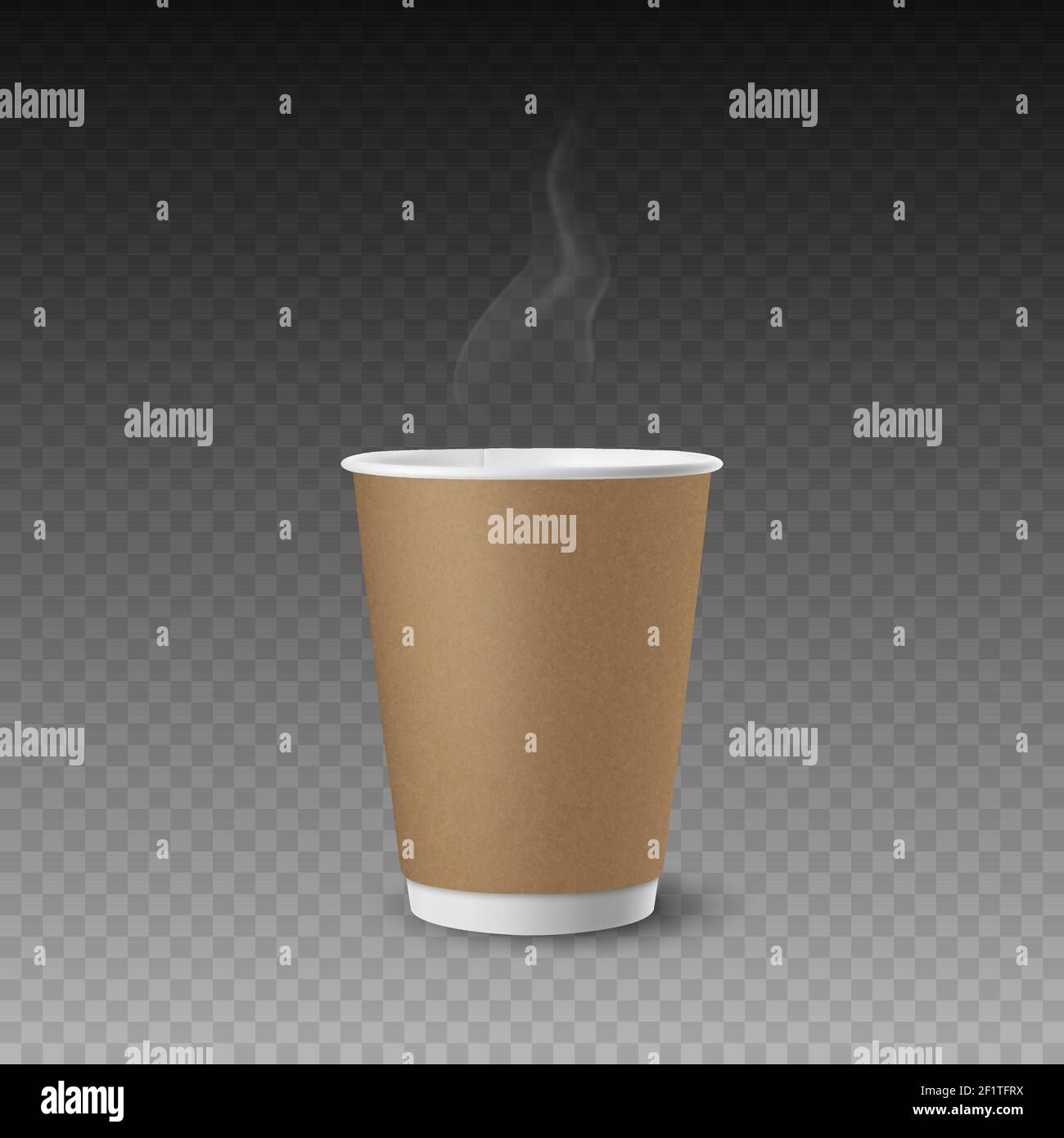 Vector 3d Realistic Paper Brown Textured Disposable Tea, Coffee Cup ...