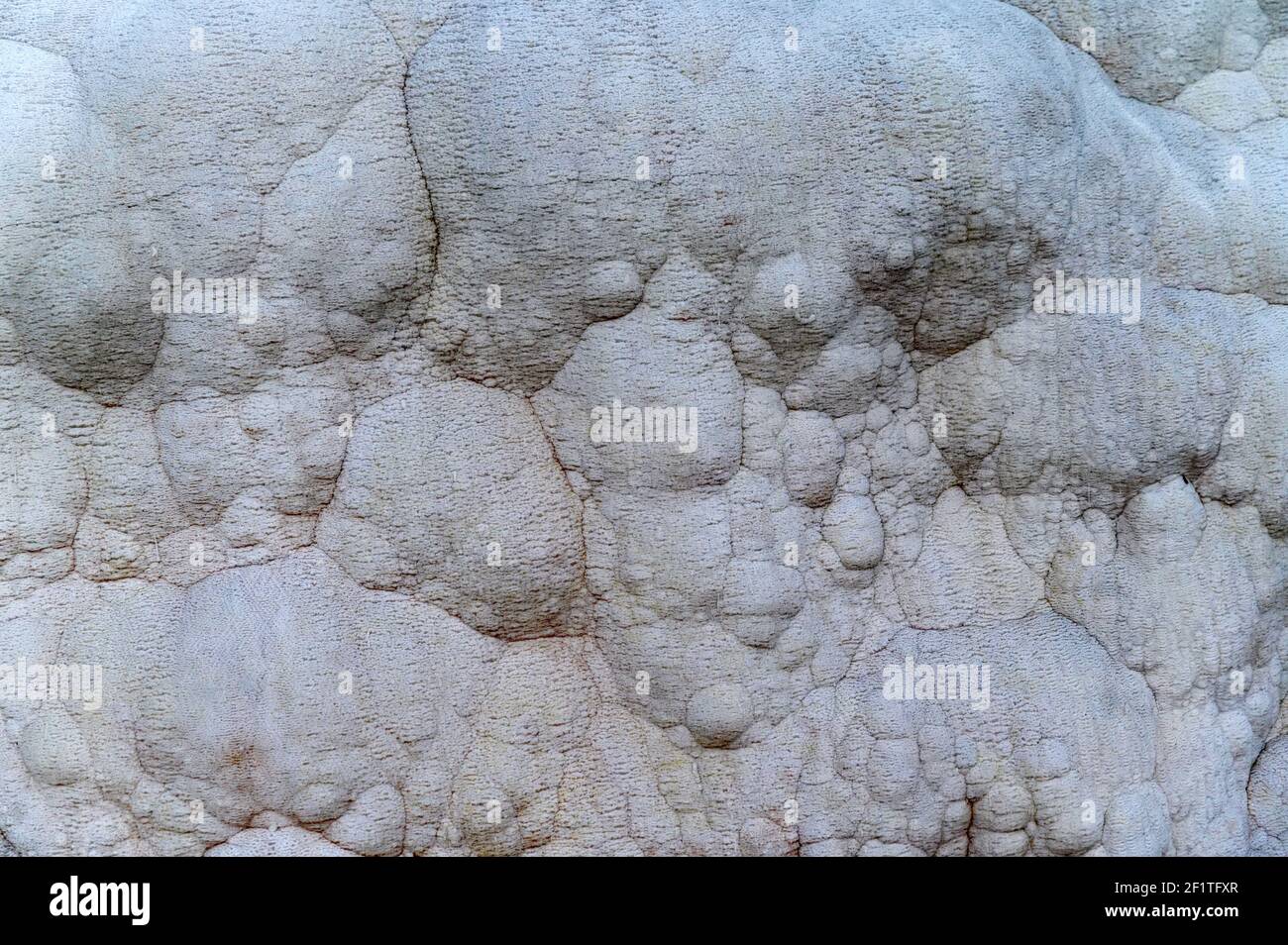 Beautiful snow-white limestone of popular tourist destination ancient ...