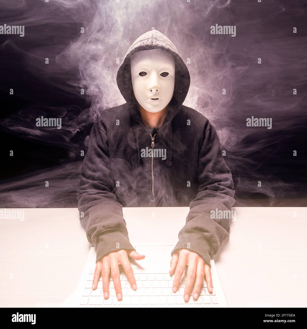 square image of a hacker with smoking creepy concept for privacy Stock ...