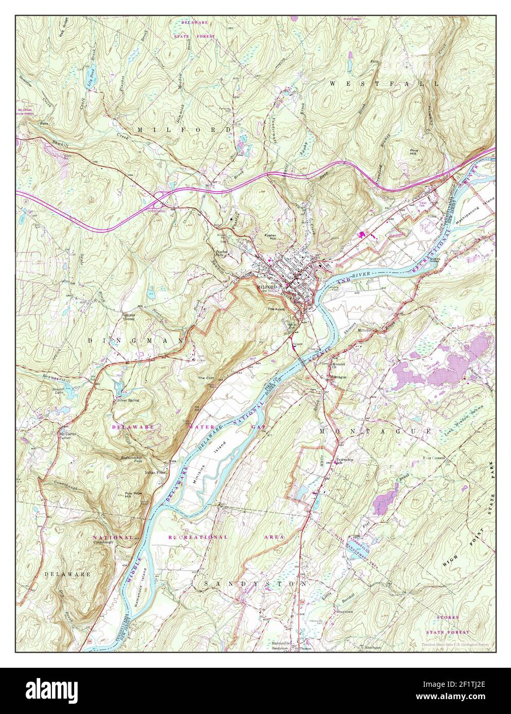 Milford, Pennsylvania, map 1958, 1:24000, United States of America by ...