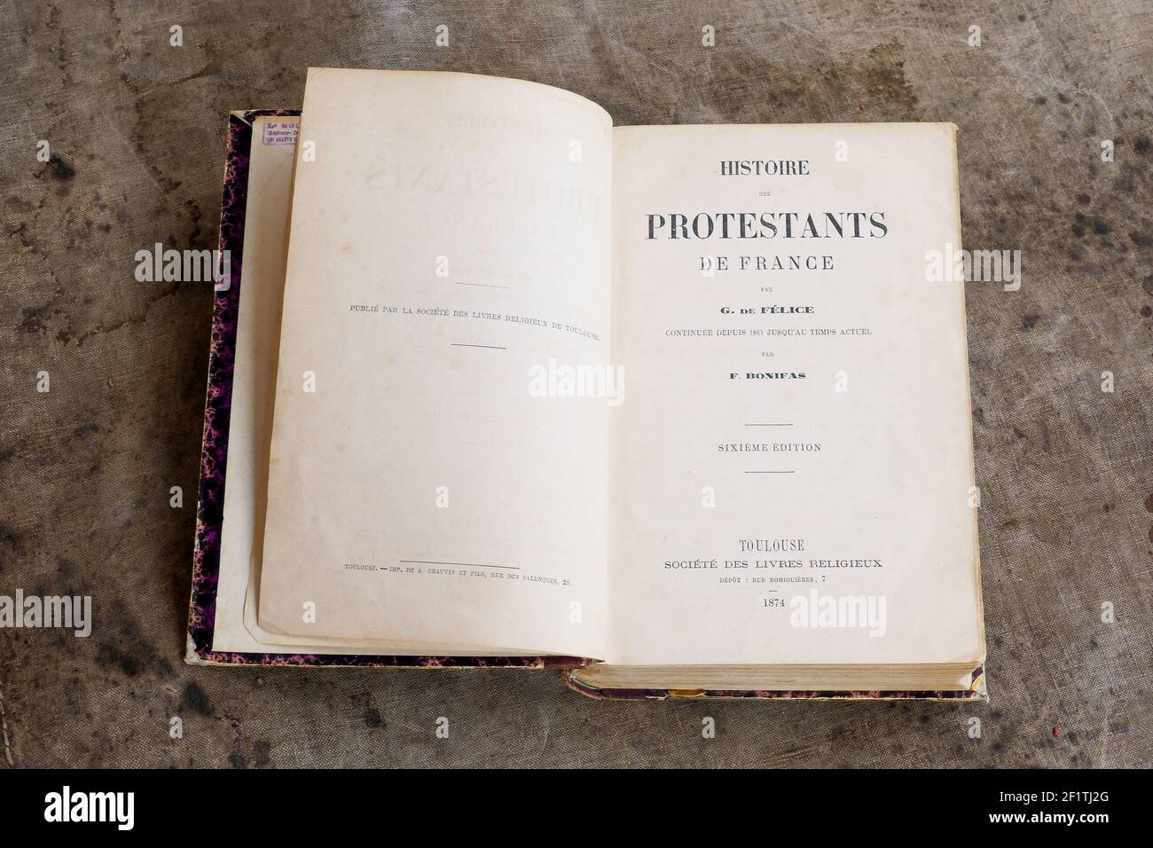 History of the french Protestants, France, 1874 Stock Photo - Alamy