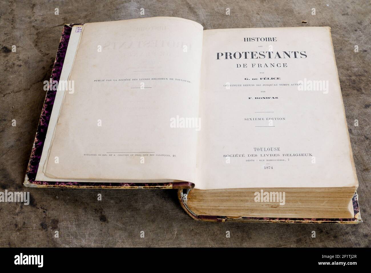 History of the french Protestants, France, 1874 Stock Photo - Alamy