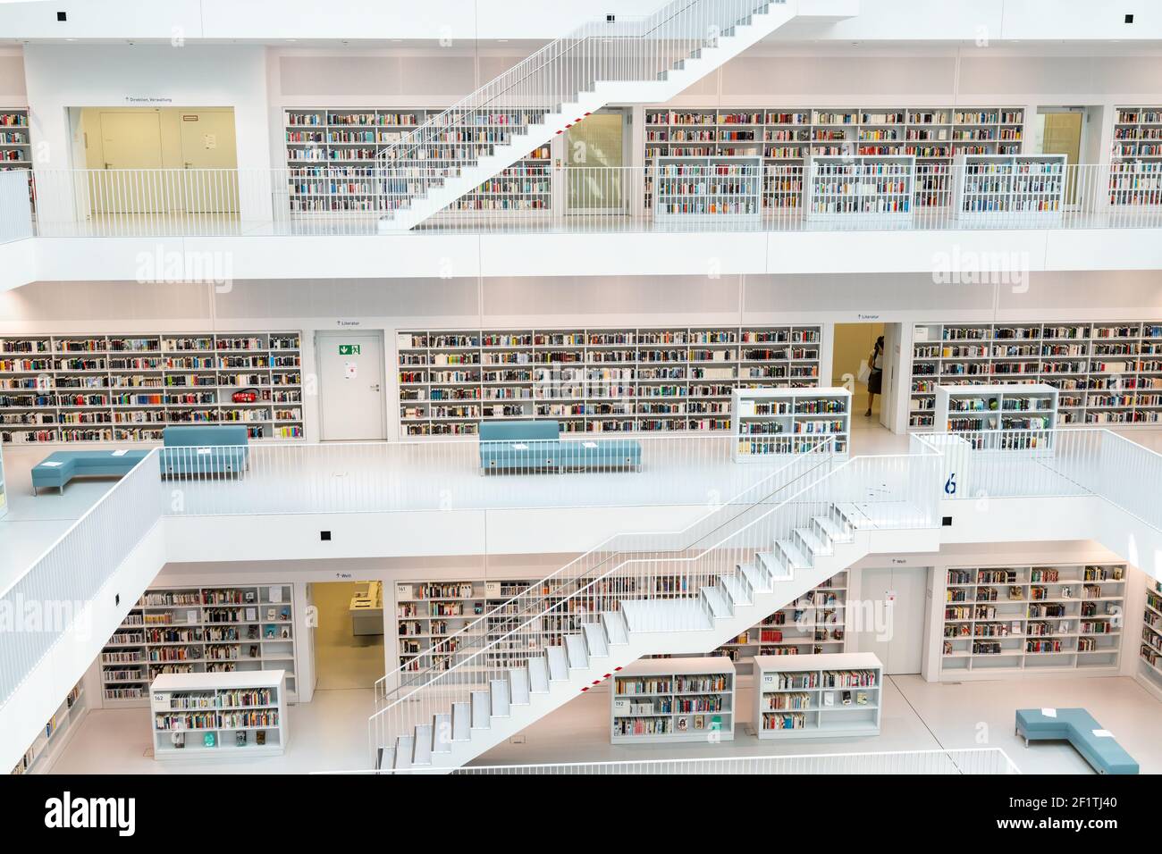 Interior view of the municipal library in Stuttgart Stock Photo - Alamy