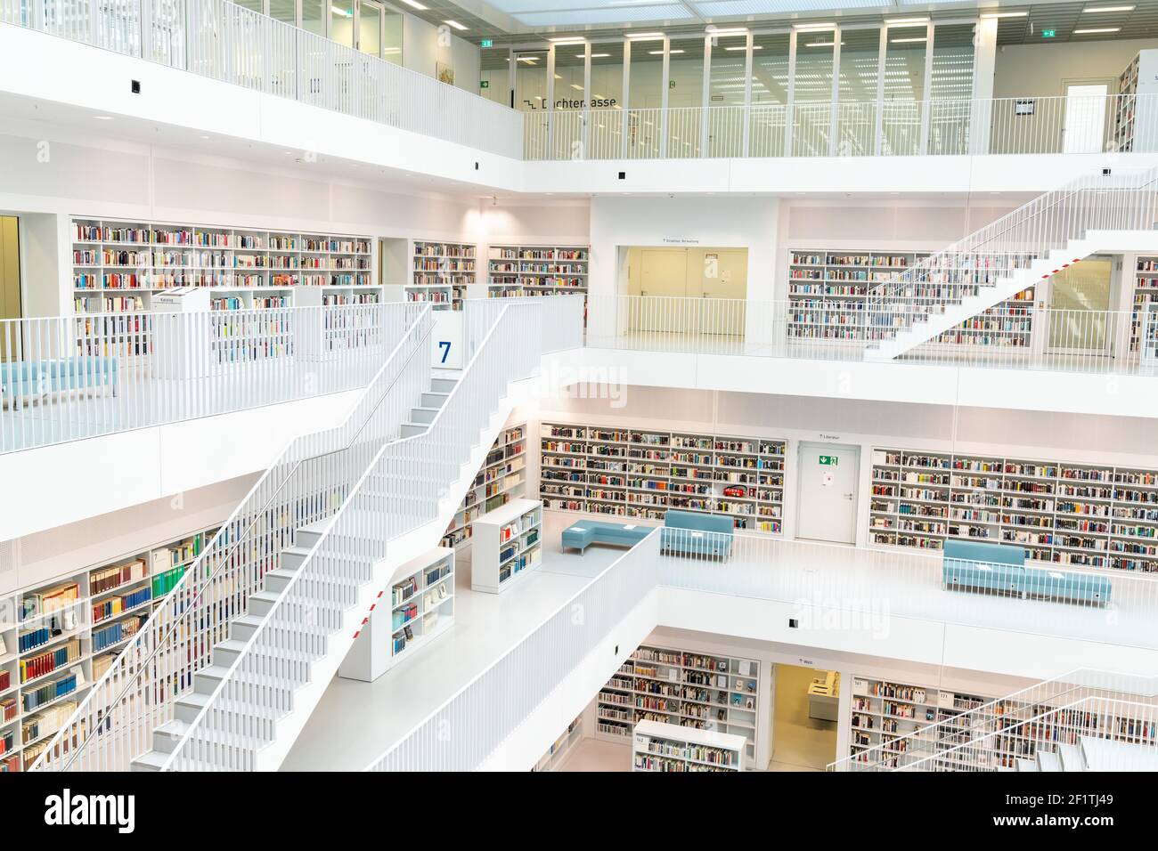 Interior view of the municipal library in Stuttgart Stock Photo - Alamy