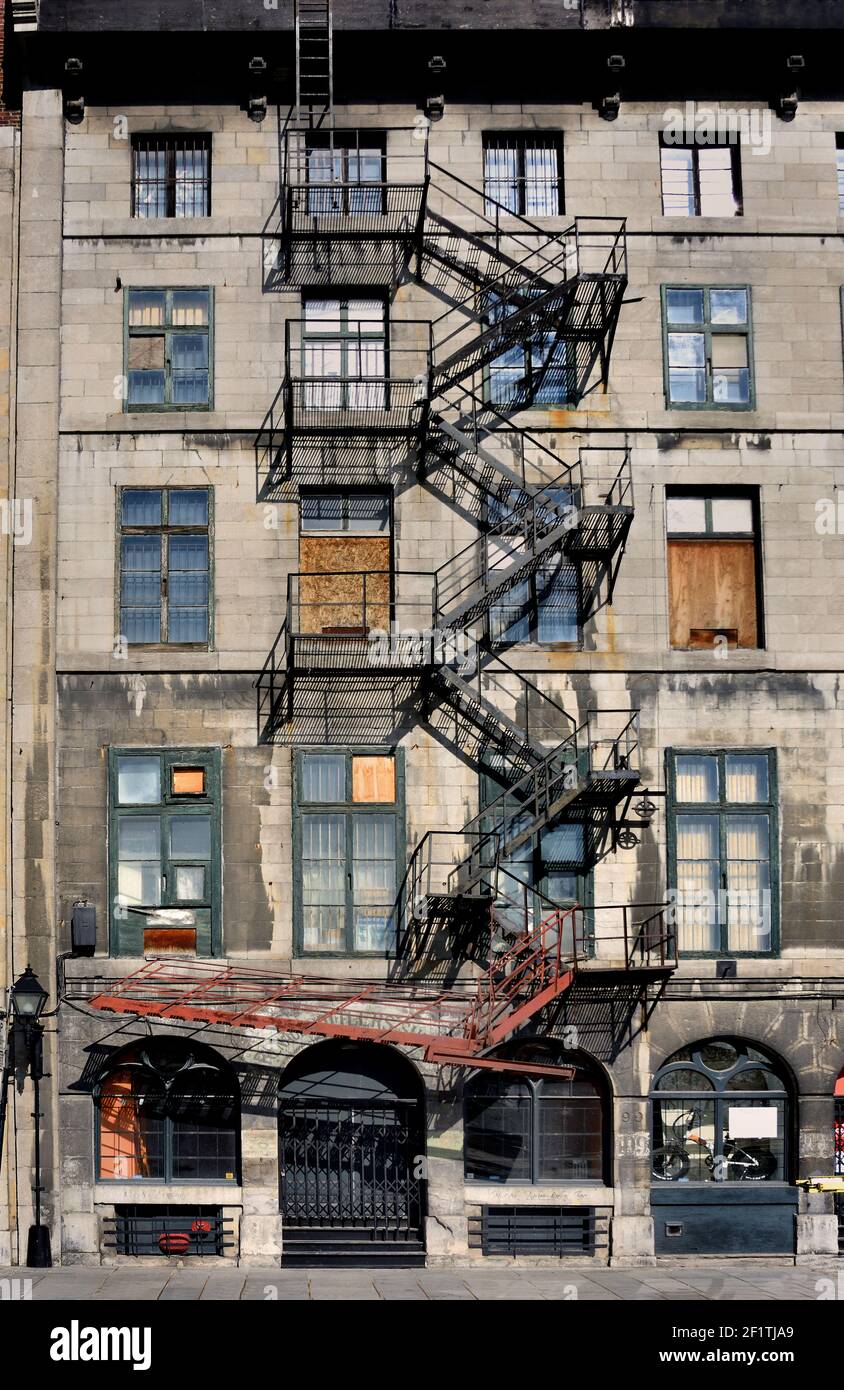 The Old Port, buildings along Rue de la Commune Montreal, Canada ...