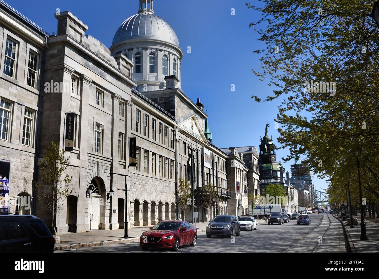 The Old Port, buildings along Rue de la Commune Montreal, Canada ...