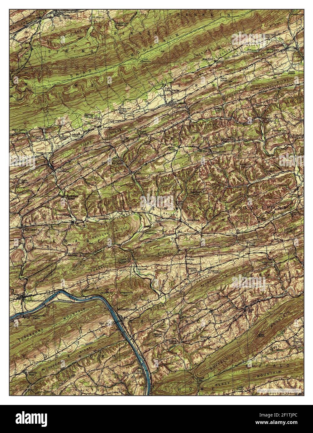 Millerstown, Pennsylvania, map 1943, 1:62500, United States of America ...