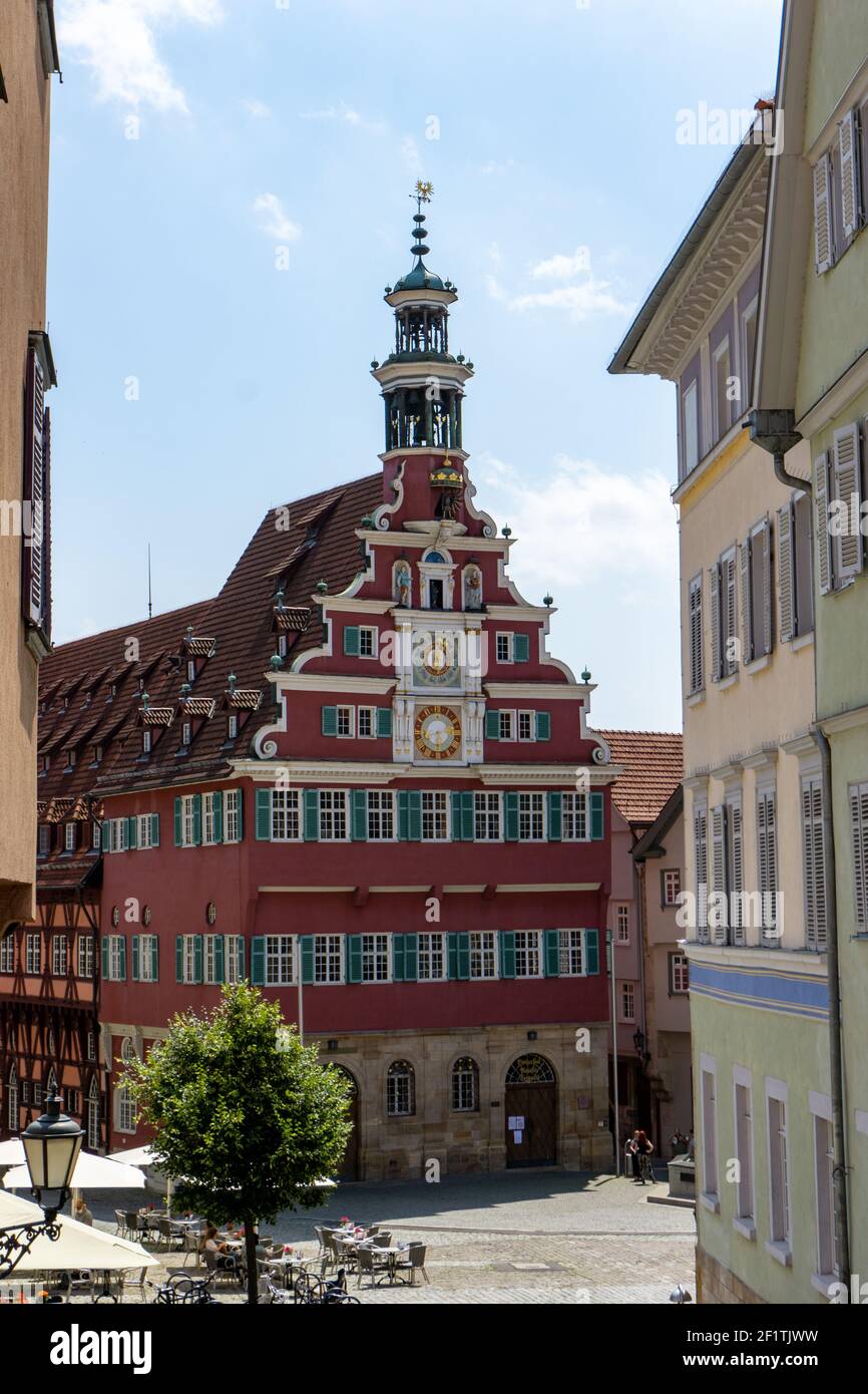 View of the town square and town hall in Esslingen Stock Photo - Alamy