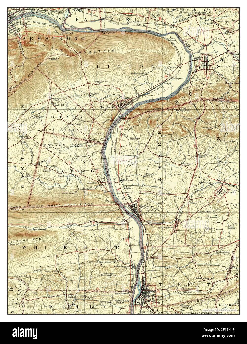 Milton pennsylvania map hi-res stock photography and images - Alamy