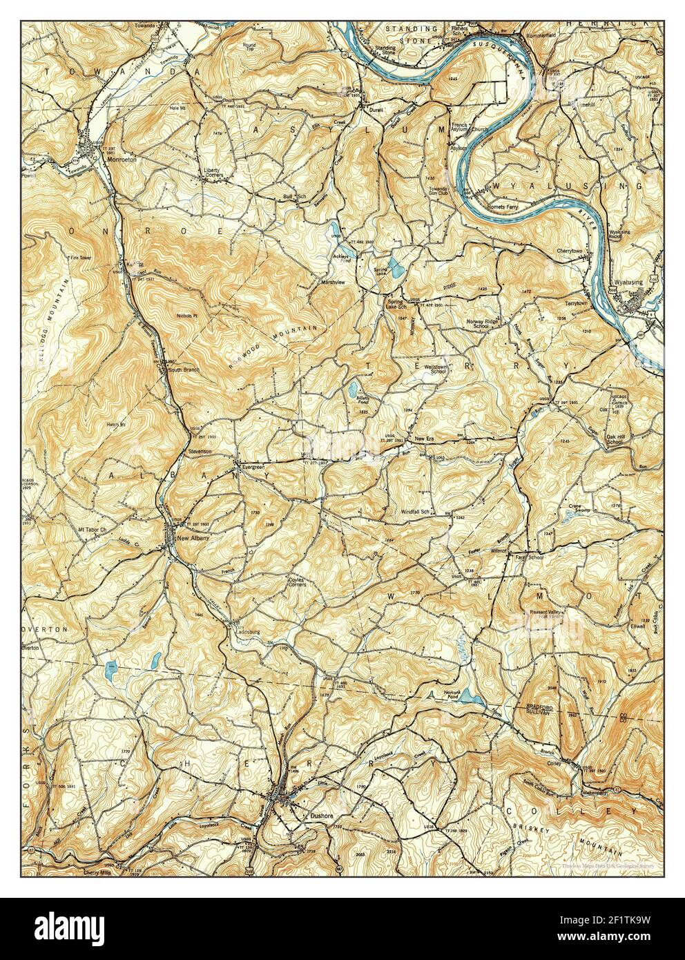Monroeton pennsylvania map Cut Out Stock Images & Pictures - Alamy