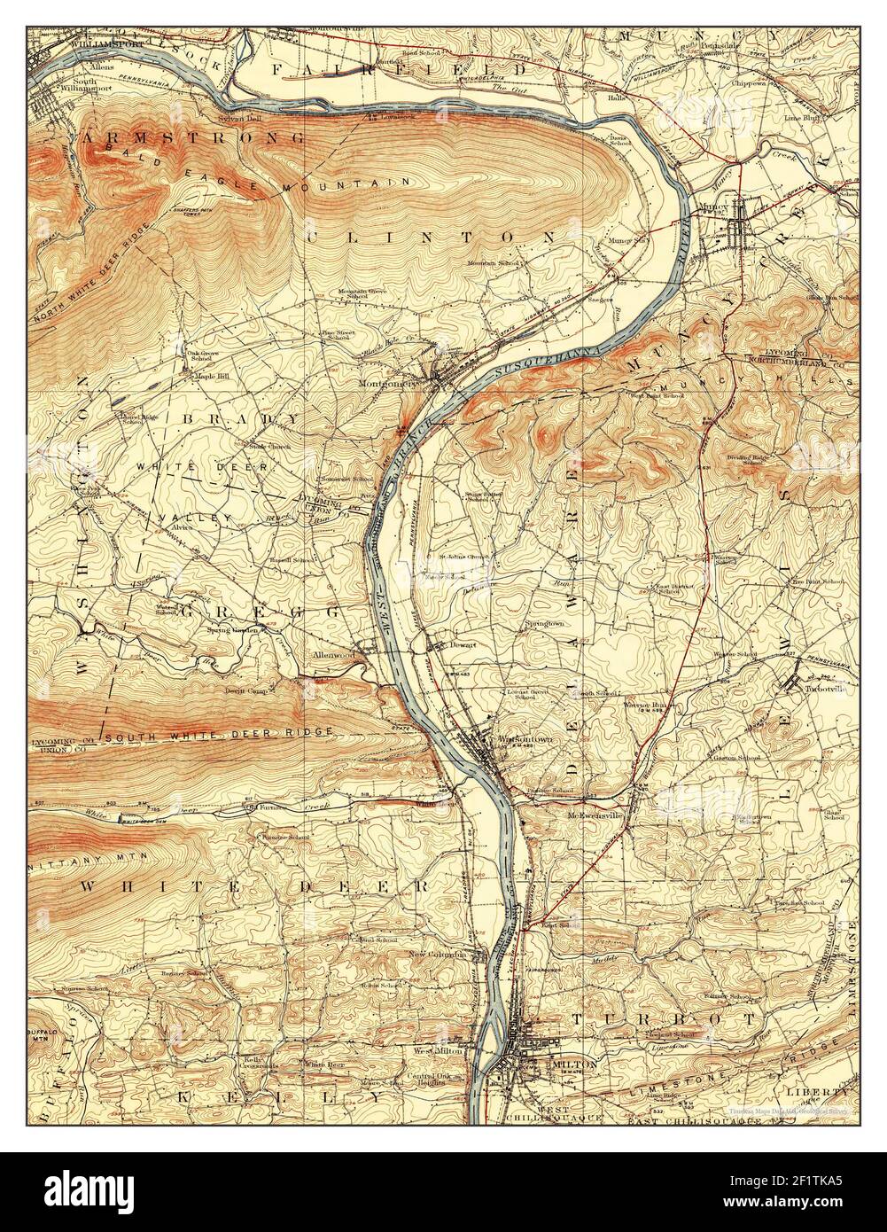 Milton pennsylvania map hi-res stock photography and images - Alamy