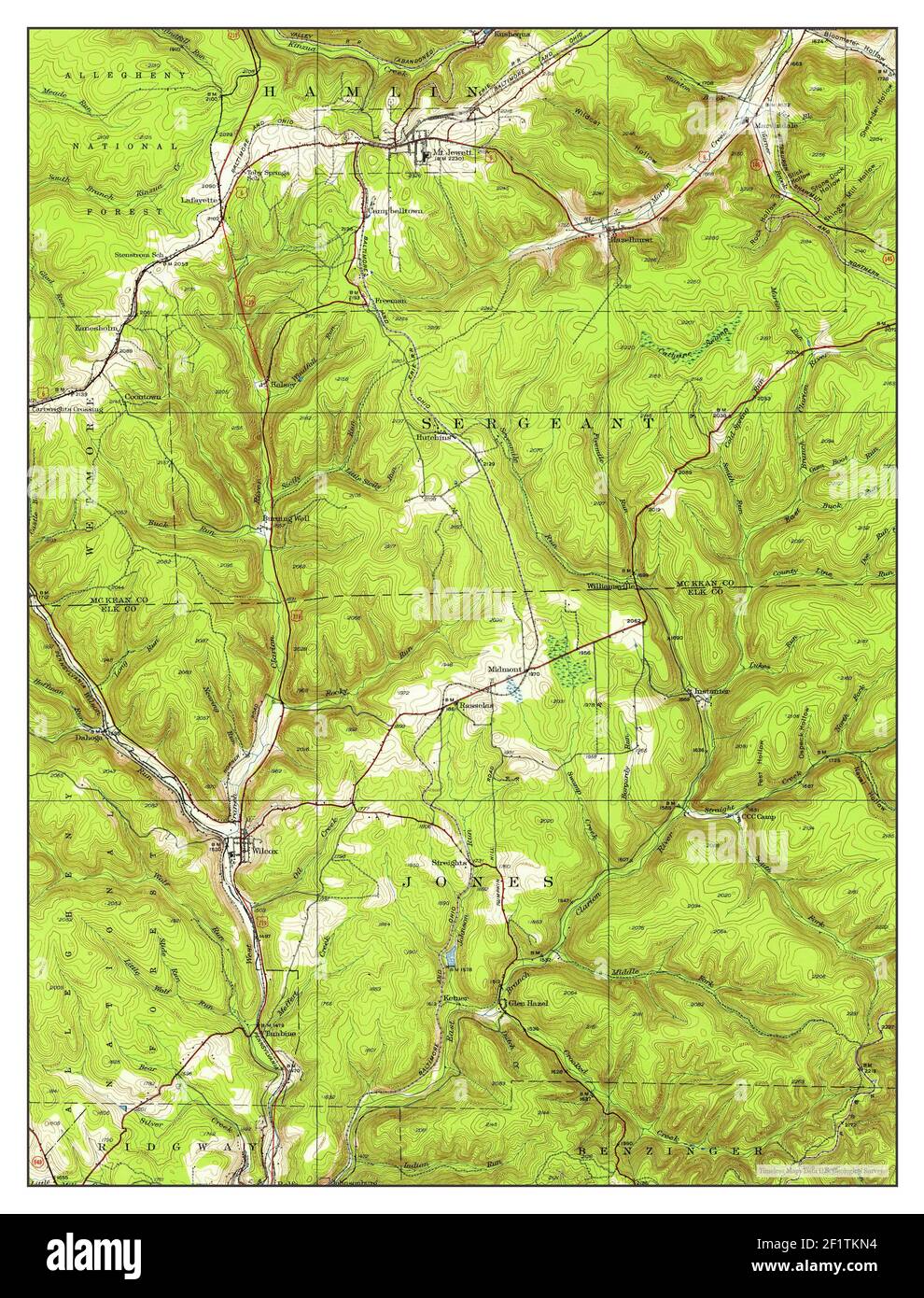 Mt Jewett, Pennsylvania, map 1935, 1:62500, United States of America by ...