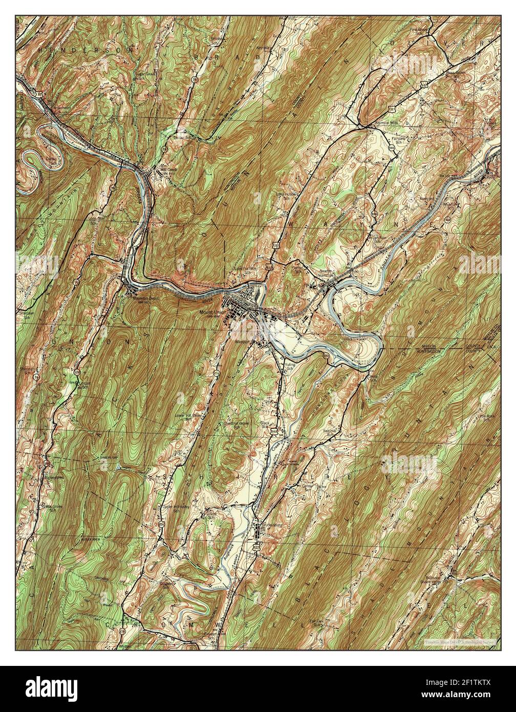 Mt Union, Pennsylvania, map 1944, 1:62500, United States of America by ...