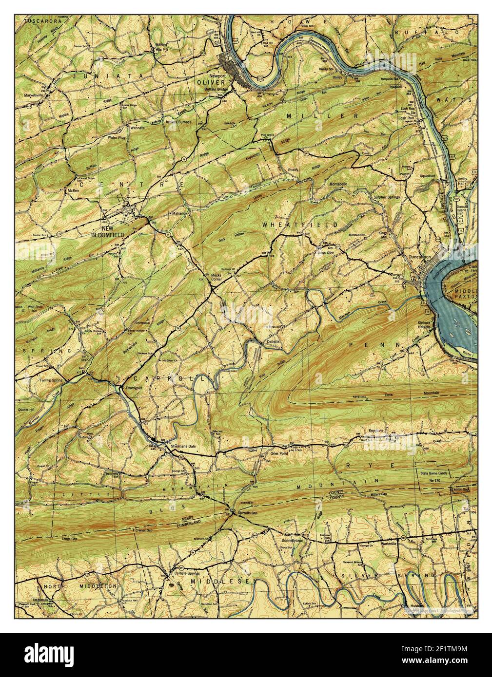 New Bloomfield, Pennsylvania, map 1943, 1:62500, United States of ...