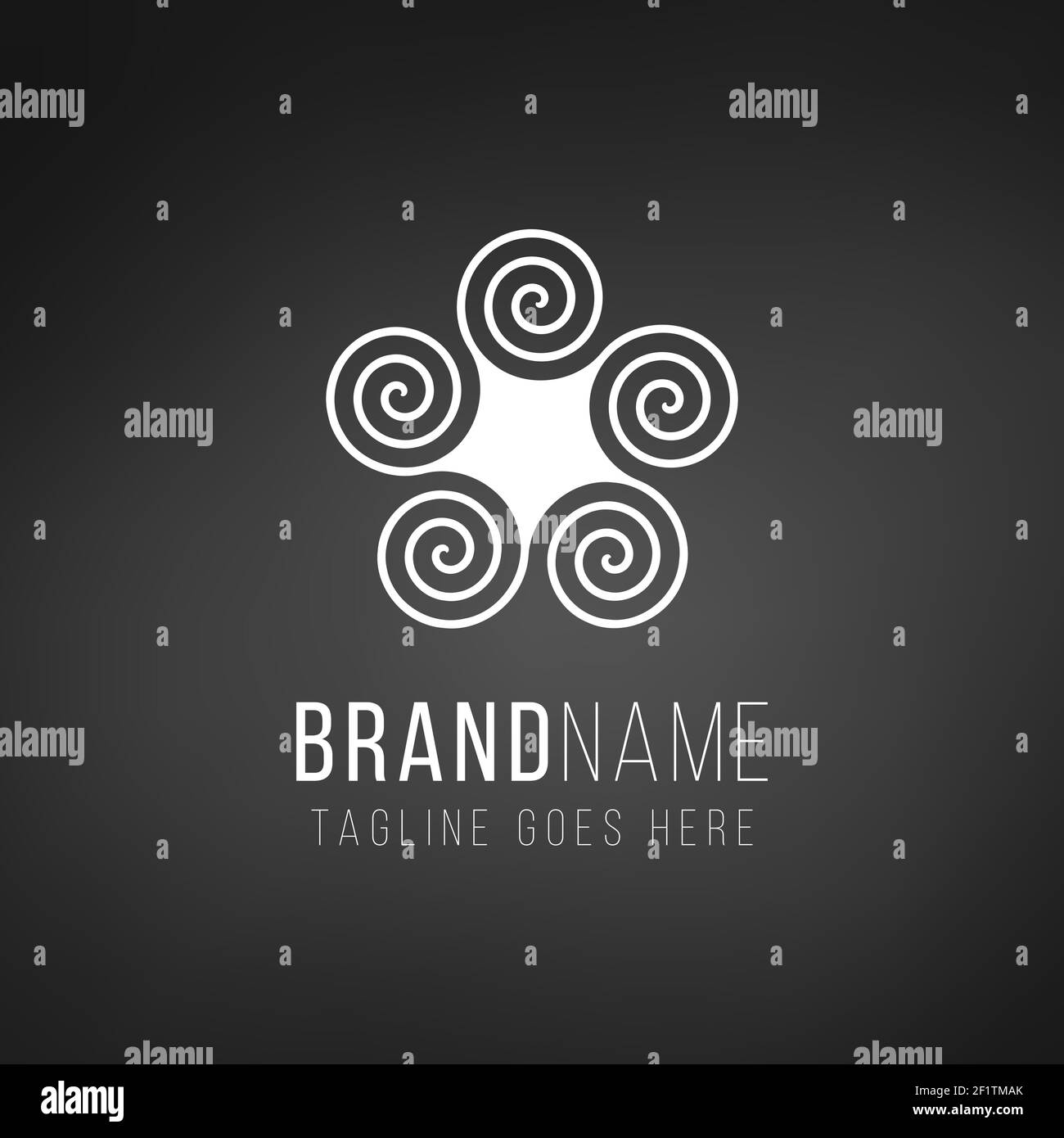 abstract spiral logo Design, spiral five point star symbol. Unity ...