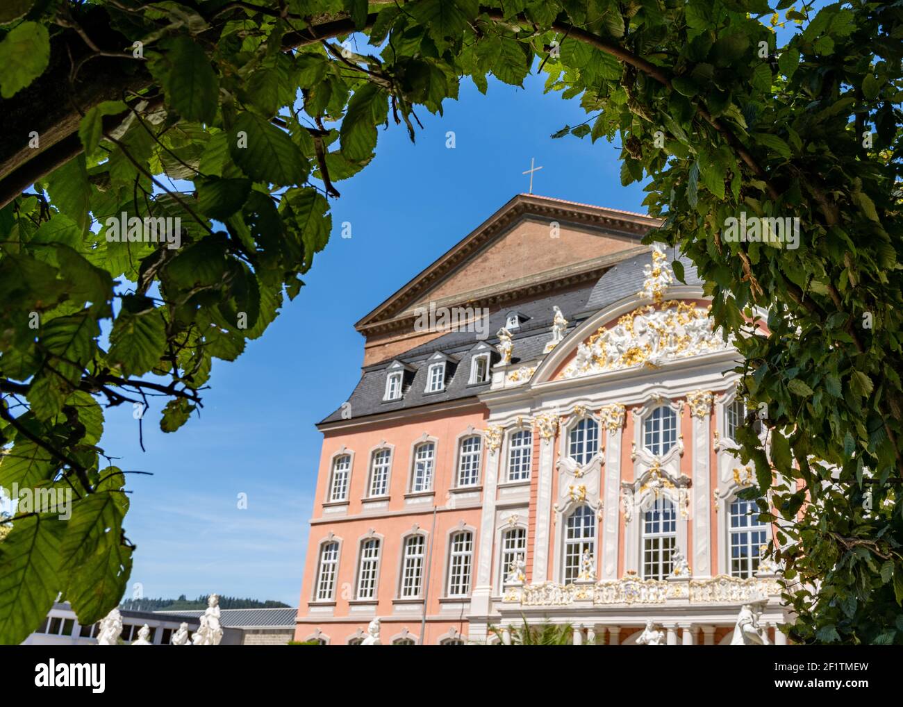 The palace at the Konstantin Basilica in the historic old town of Trier ...