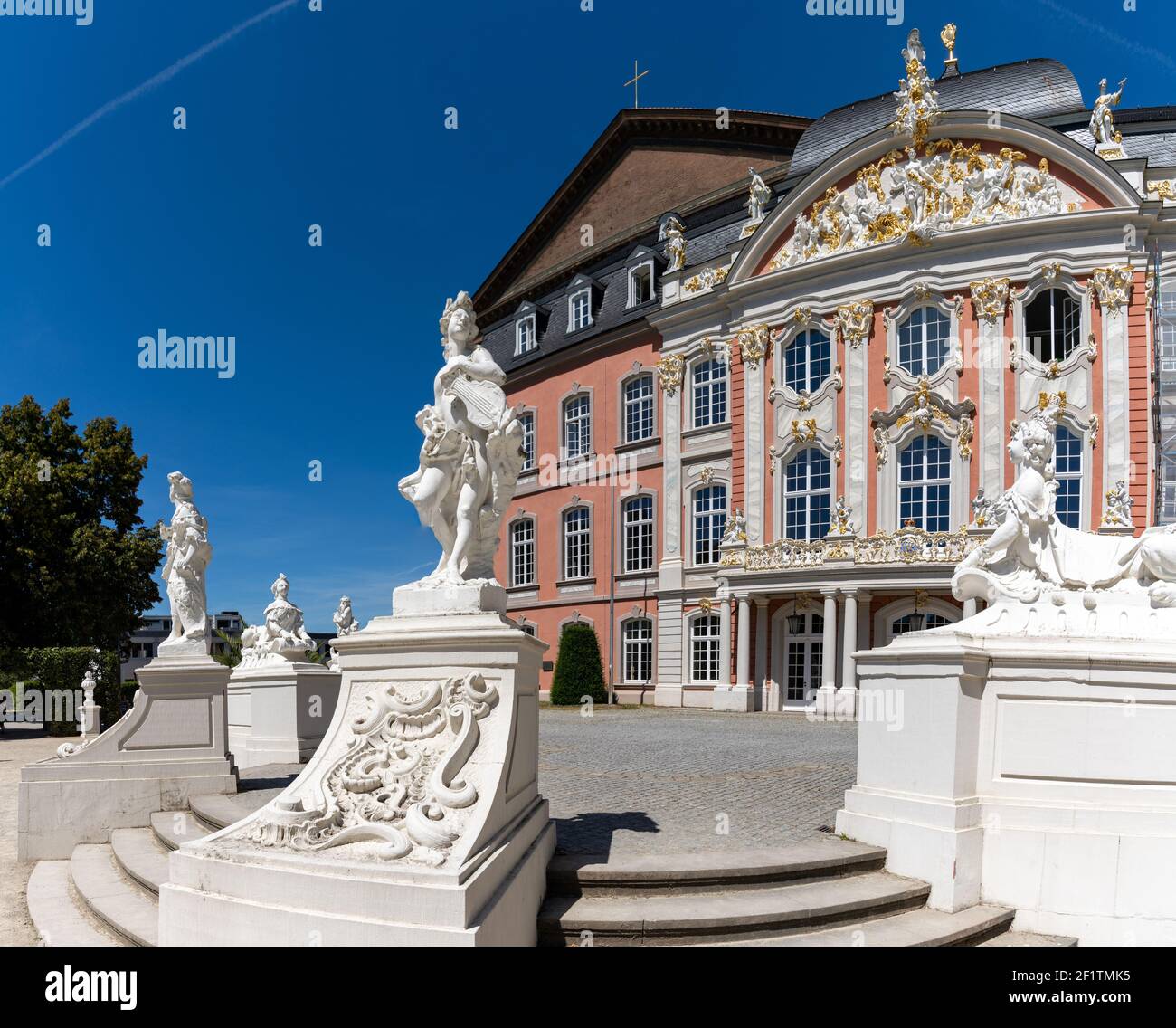 The palace at the Konstantin Basilica in the historic old town of Trier ...