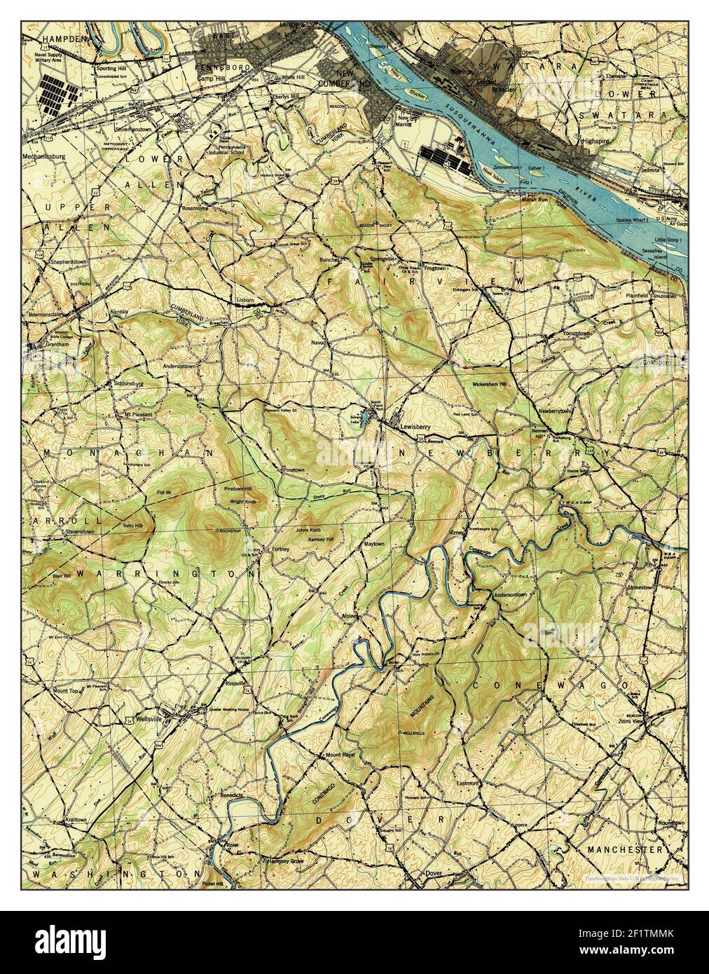 New Cumberland, Pennsylvania, map 1943, 1:62500, United States of ...