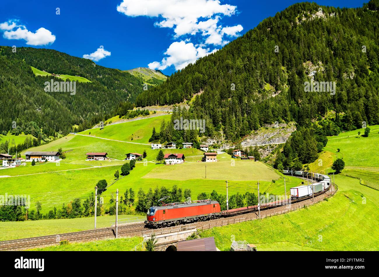 Trucks crossing the Alps by rail in Austria Stock Photo - Alamy