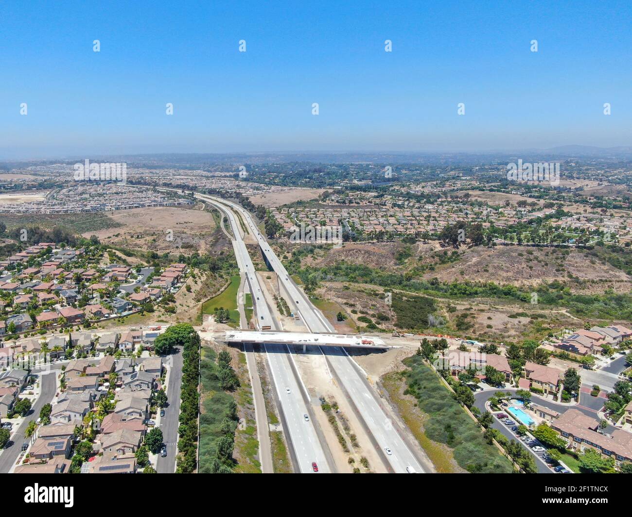 Aerial freeway traffic in san hi-res stock photography and images - Alamy